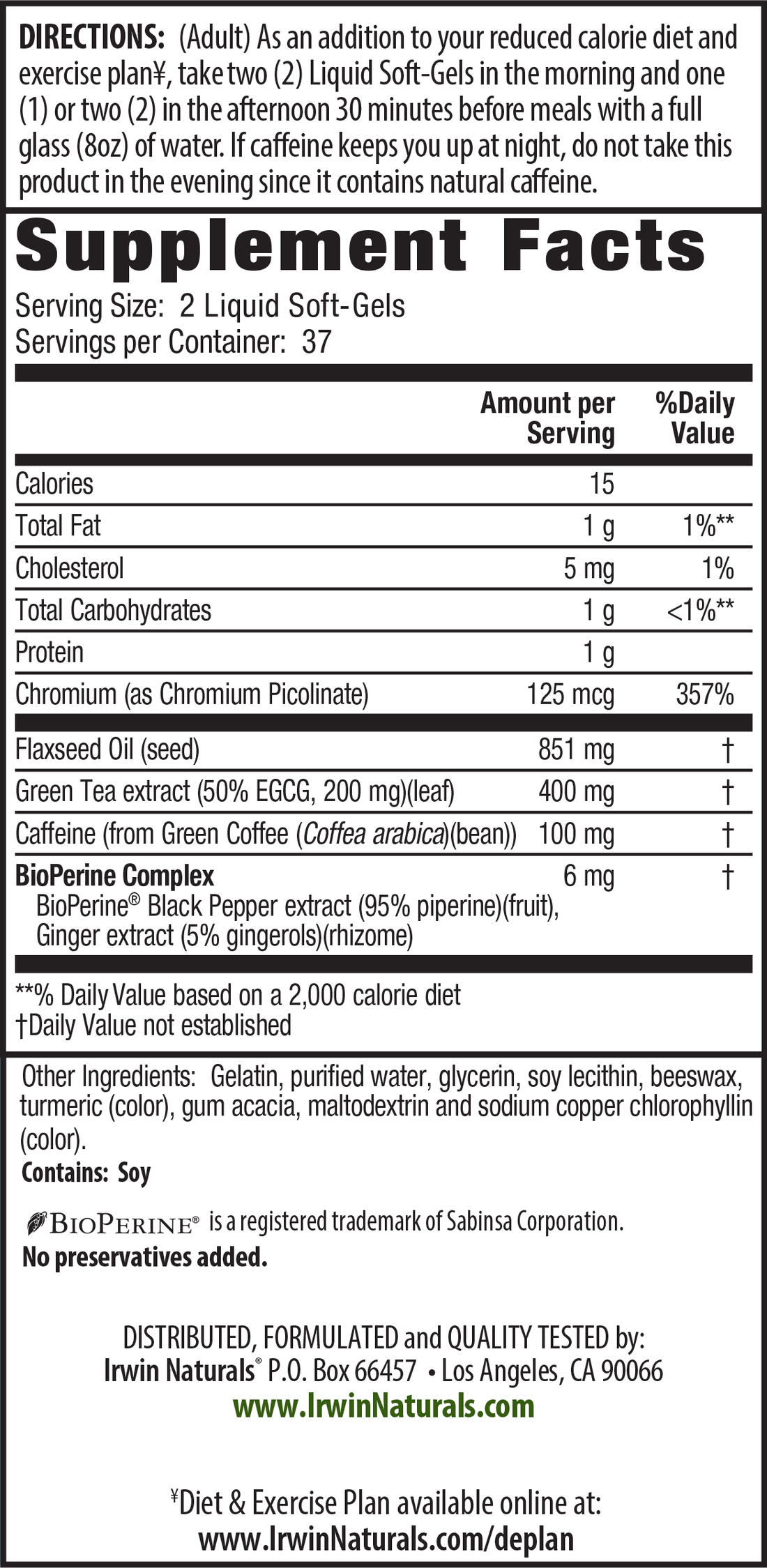 Green Tea Fat Burner Supplement - Supports Weight Loss* – Irwin Naturals